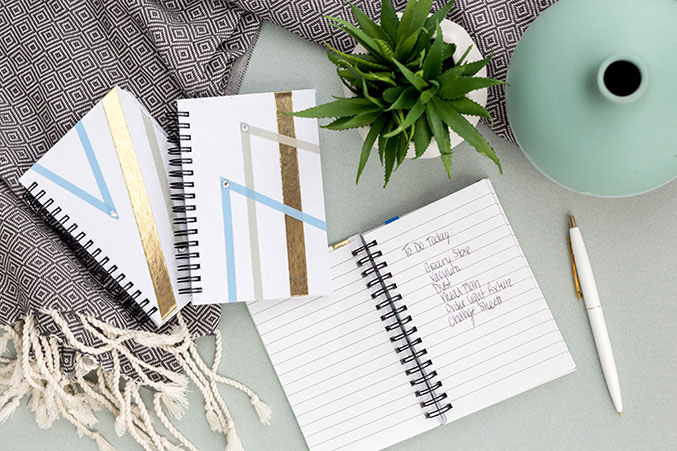 DIY Rhinestone Notebook With Built-in Bookmark - Dream Green DIY